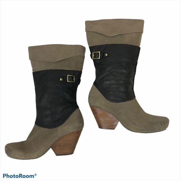 OTBT | Shoes | Otbt Greysuedeand Black Leather Boots Size75 | Poshmark